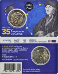 Moneda: 2 Euro (35 Years of Erasmus program) (Francia(2001~Actualidad ...