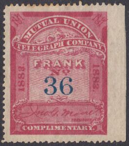 Stamp: Frank - dated 1883 (United States of America(Mutual Union ...
