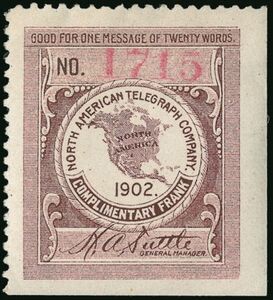 Stamp: Map of North America - Frank - dated 1902 (United States of ...