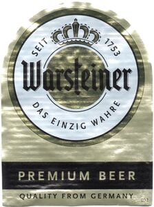 Drink Label: Warsteiner Premium Beer (Warsteiner Brauerei Haus Cramer ...