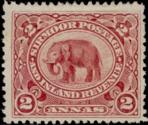 Stamp: Indian Elephant (Elaphas Maximus) (SirmoorMi:IN-SI 11,Sn:IN-SI ...