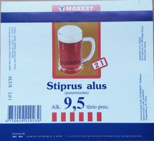 Drink Label: Market Stiprus Alus (Aldaris, LatviaCol:LV-BEER-000396