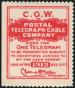Stamp: Chicago, Great Western Railroad frank - dated 1912 (United ...