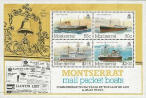 Stamp: Packet boats (Montserrat(Packet boats) Mi:MS BL28,Sn:MS 542a,Yt ...