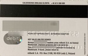 Bank Card: MasterCard Debit - mBank (BRE Bank SA/MultiBank/mBank ...