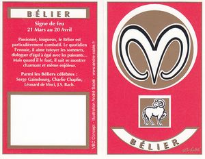 Pocket Calendar: Aries (France(Zodiac) Col:FR-2008-Zodiac-001.01