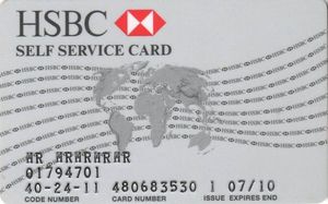 Bank Card: HSBC - SELF SERVICE CARD (HSBC, United Kingdom of Great ...