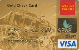 Bank Card: Wells Fargo - Gold Check Card (Wells Fargo, United States of ...