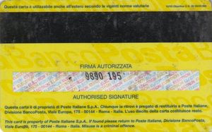 Bank Card: Postepay (Poste Italiane, ItalyCol:IT-VE-0010