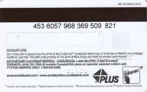 Bank Card: Scotiacard (Scotiabank, CanadaCol:CA-PL-0009.01
