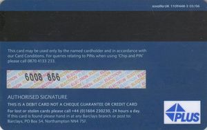 Bank Card: BARCLAYS (Barclays Bank, United Kingdom of Great Britain ...