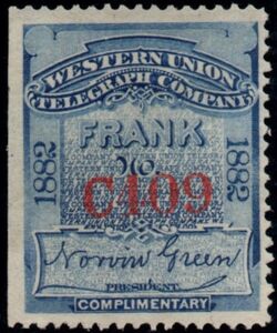 Stamp: Frank - dated 1882 (United States of America(Western Union ...