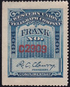 Stamp: Frank - dated 1906 (United States of America(Western Union ...