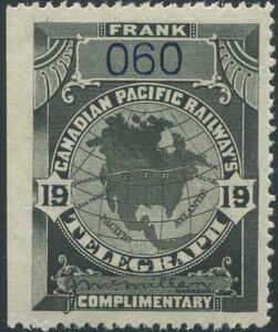 Stamp: Map of North America - Frank - dated 1919 (Canada(Canadian ...