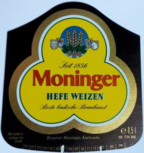 Drink Label: Moninger Hefe Weizen (Brauerei Moninger AG, Germany ...