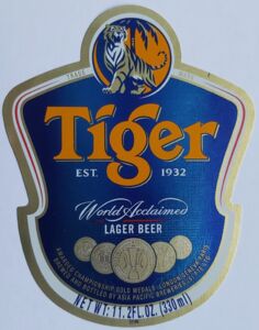 Drink Label: Tiger Lager Beer (Thai Asia Pacific Brewery Company ...