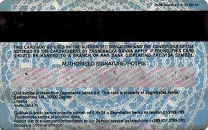 Bank Card: Zaba-Visa (Zagrebacka Banka, CroatiaCol:HR-VE-0005.04