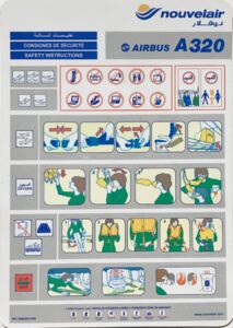 Safety Card: Airbus A320 (Nouvelair, TunisiaCol:LBT-TN-0006