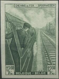 Stamp: Railway Stamp: Engine driver (Belgium(Railway - The Railway ...