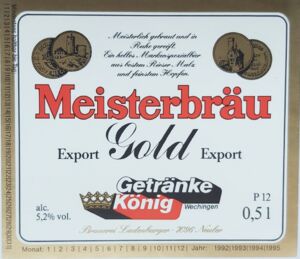 Drink Label: Meisterbräu Gold Export (Brauerei Ladenburger, Germany ...