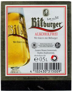 Drink Label: Bitburger Alkoholfrei (Bitburger Braugruppe GmbH, Germany ...
