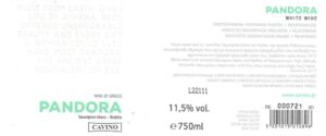 Drink Label: Pandora (CAVINO S.A., GreeceCol:GR-WINE-002743