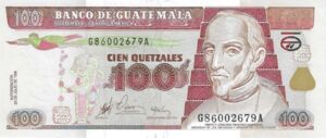 Billete de Banco: 100 Quetzales (Guatemala(1998-1999 Issue) Wor:P-103 💴