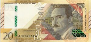 Billete de Banco: 20 Soles (Perú(2019-2021 Issue) Wor:P-197a