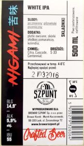 Drink Label: Nigami White Ipa (Browar Koreb, PolandCol:PL-BEER-011202