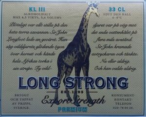 Drink Label: Long Strong Export Strength Premium (Pripps Bryggerier ...