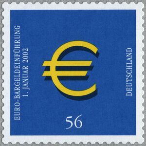 Stamp: Currency Symbol for the Euro (Germany, Federal Republic ...