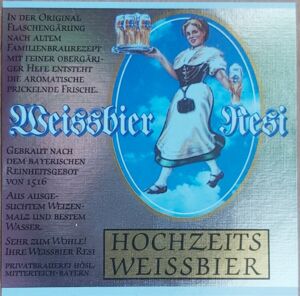 Drink Label: Weissbier Resi Hochzeits Weissbier (Privatbrauerei Hösl ...