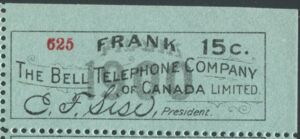 Stamp: Frank - dated 1900 (Canada(Bell Telephone Co. of Canada) Bar:CA BT2