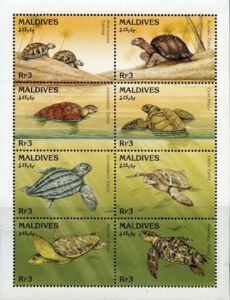Stamp: Spur-thighed Tortoise (Testudo graeca) (Maldives(Tortoises and ...