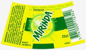Drink Label: Mirinda Lemon (Royal Unibrew, DenmarkCol:DK-SODA-000110
