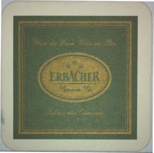 Beer Coaster: Erbacher (Erbacher Brauhaus J. Wörner & Söhne KG, Germany ...