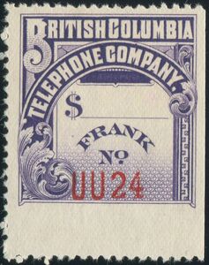 Stamp: Frank - undated (Canada(British Columbia Telephone Co.) Bar:CA BCT24