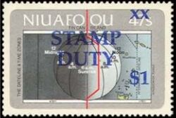 Stamp: The Date Line & Time Zones (Tonga(Stamp Duty) Bar:TO SD25