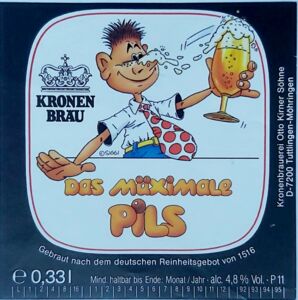 Drink Label: Kronen Bräu Das Maximale Pils (Kronenbrauerei Otto Kirner ...