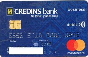 Bank Card: Credins Bank (Credins Bank Albania, AlbaniaCol:AL-MC-0008