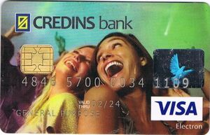 Bank Card: Credins Bank (Credins Bank Albania, AlbaniaCol:AL-VE-0017.02
