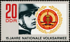 Stamp: 15th Anniversary of the National People's Army (NVA) (Germany ...