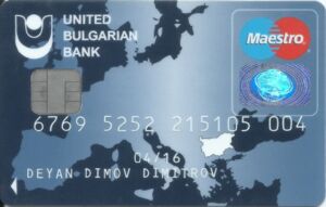Bank Card: United Bulgarian Bank Maestro Europa Map - 10/12/002 (United ...