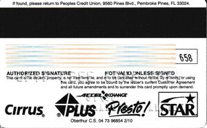 Bank Card: Peoples Credit Union Visa Debit (Credit Unión, United States ...