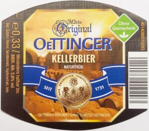 Drink Label: Oettinger Kellerbier (Oettinger Brauerei GmbH, Germany ...