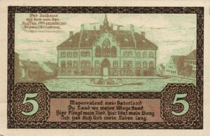 Billete de Banco: 5 Pfennig (Alemania, Notgeld(Johannisburg) GrM:662.1a-1/4