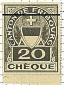 Stamp: Cheque (Switzerland: Revenue Stamps(Revenues - Canton Fribourg ...
