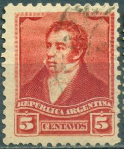 Stamp: Bernardino Rivadavia (1780-1845) - Perf. 11½ (Argentina ...