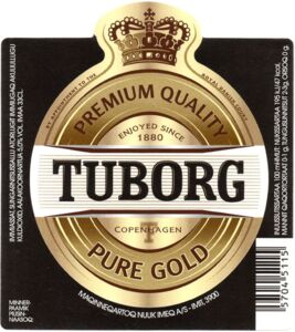 Drink Label: Tuborg Pure Gold (Nuuk Imeq A/S, GreenlandCol:GL-BEER-000077