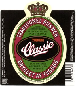 Drink Label: Tuborg Classic (Nuuk Imeq A/S, GreenlandCol:GL-BEER-000078